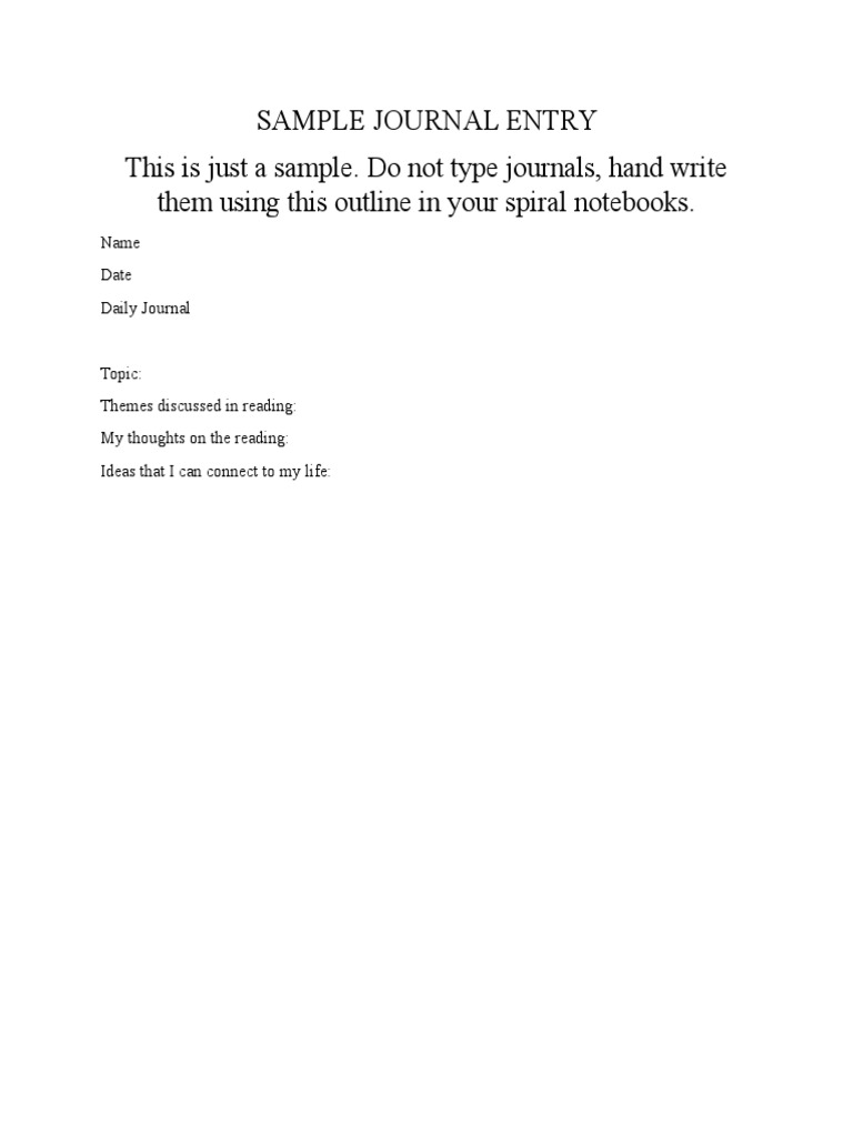 Sample Journal Entry | PDF