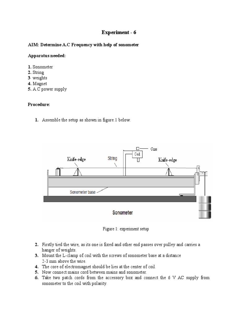 Experiment 6 Sonometer | PDF | Teaching Methods & Materials | Science ...