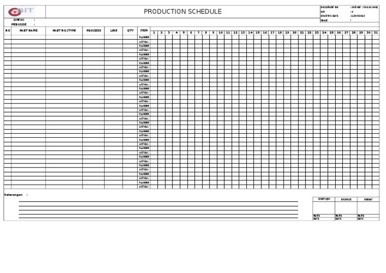 Form Jadwal Produksi | PDF