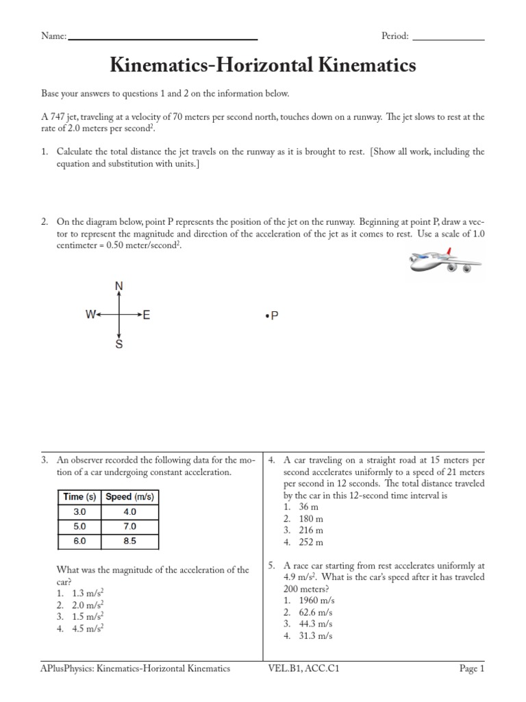 4.kinematics Horizontal Kinematics | PDF | Acceleration | Speed