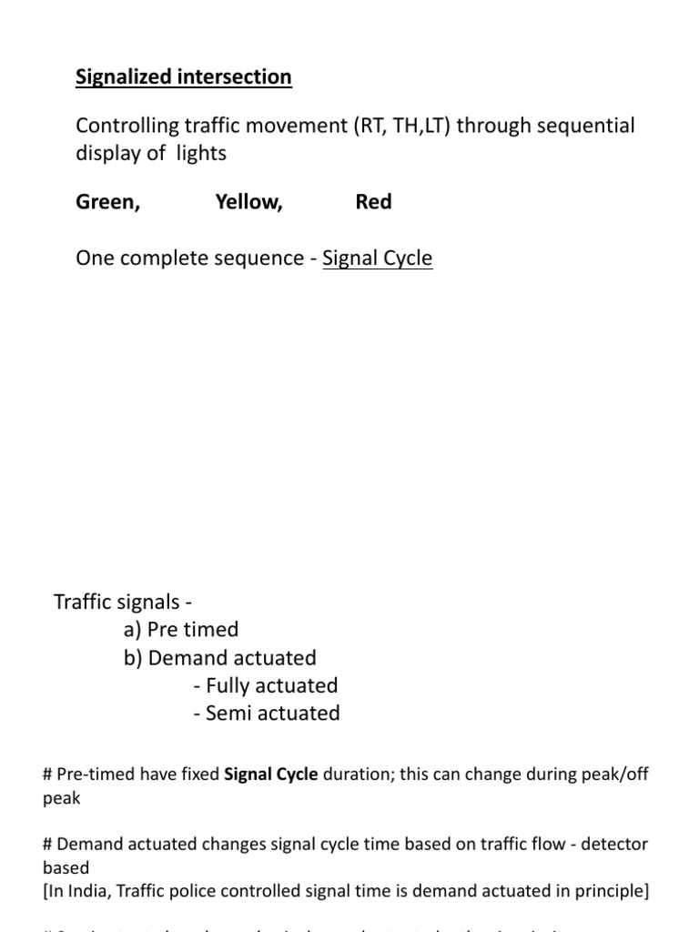 Lecture - Signalised Intersection PDF | PDF | Traffic | Intersection (Road)