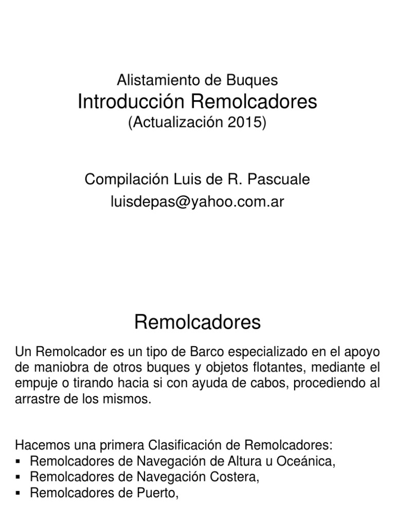 AB 2015 Unidad Nro 22 Introducción Remolcadores PDF | PDF | Buque de vapor | Barcos