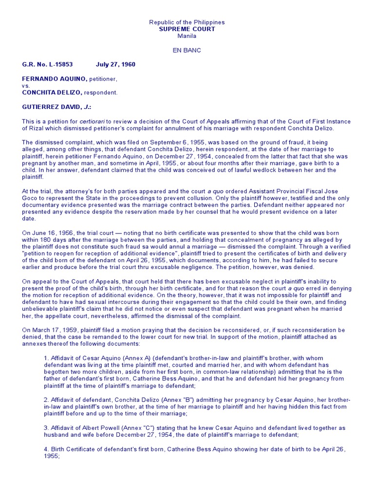 Aquino Vs Delizo 109 Phil 21 | PDF | Complaint | Appeal