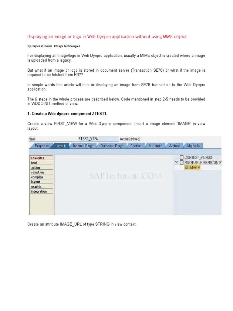 Displaying An Image or Logo in Web Dynpro Application Without Using MIME Object | PDF | String ...