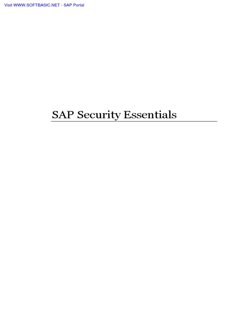 SAP Security SAP Security Essentials | PDF | World Wide Web | Internet ...