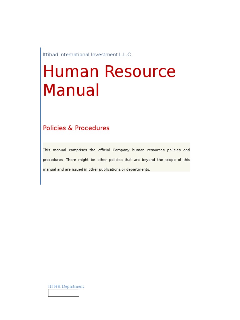 Human Resource Manual III | PDF | Employment | Board Of Directors
