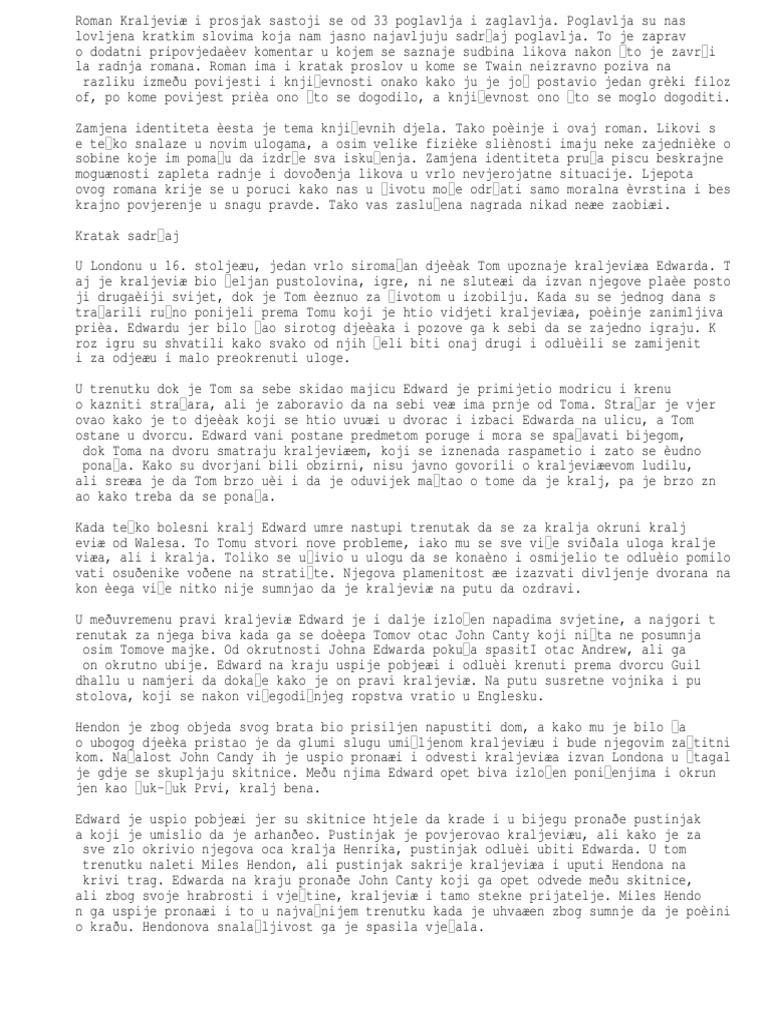 Kratki Sadrzaj | PDF