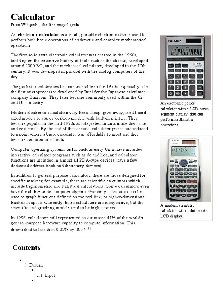 Calculator | PDF | Calculator | Office Equipment