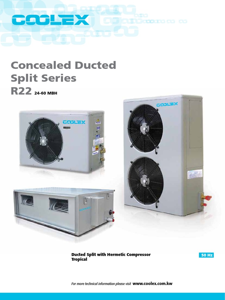 Coolex Catalog Concealed Ducted Split Units R22 | PDF | Air ...