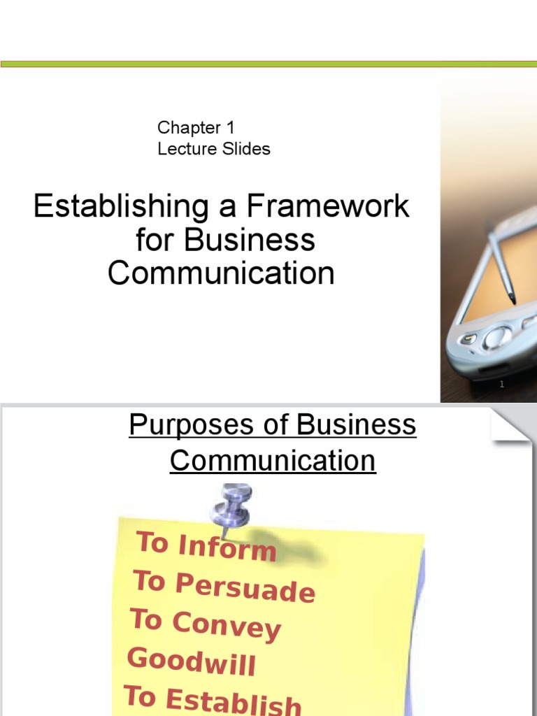 Chap 1 - Establishing A Framework For Business Communication | PDF ...