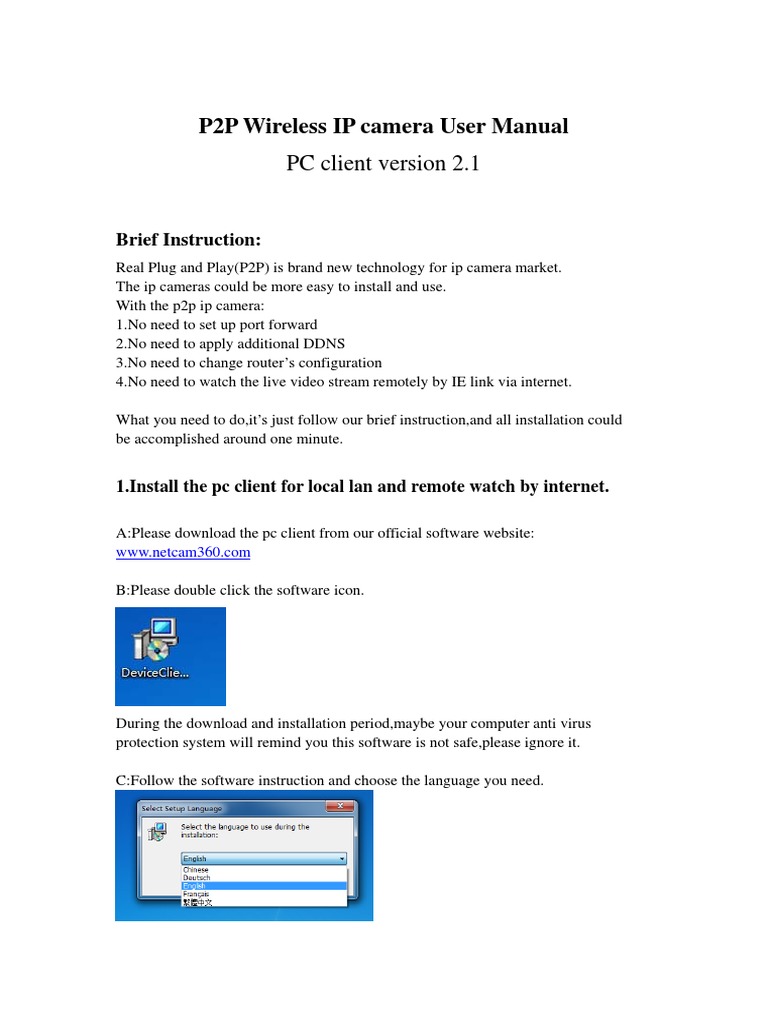 P2P Wireless IP Camera User Manual | PDF | Personal Computers | Icon ...