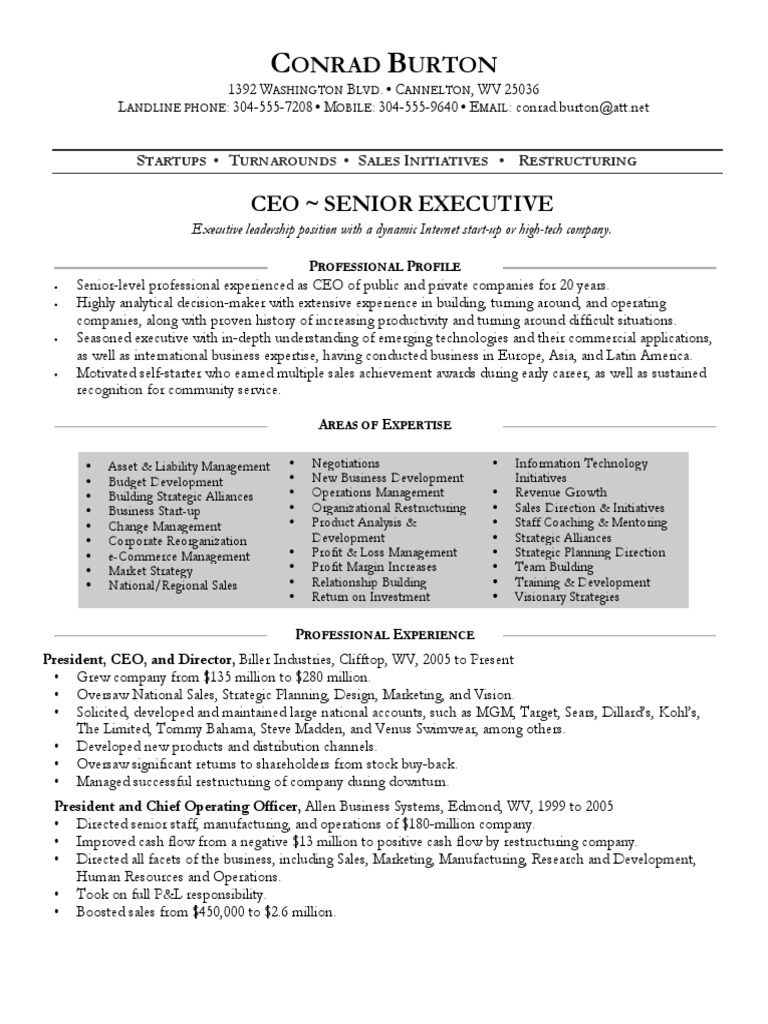 Sample CEO Resume | PDF