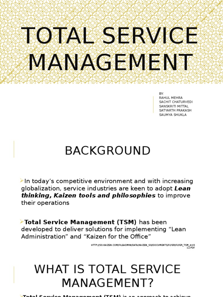Total Service Management Overview | PDF | Business | Leadership