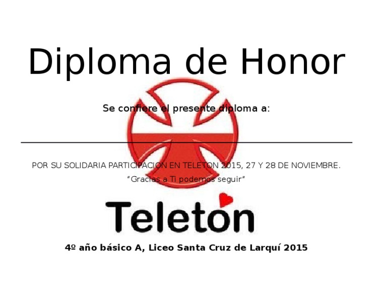 Diploma de Honor Teleton | PDF