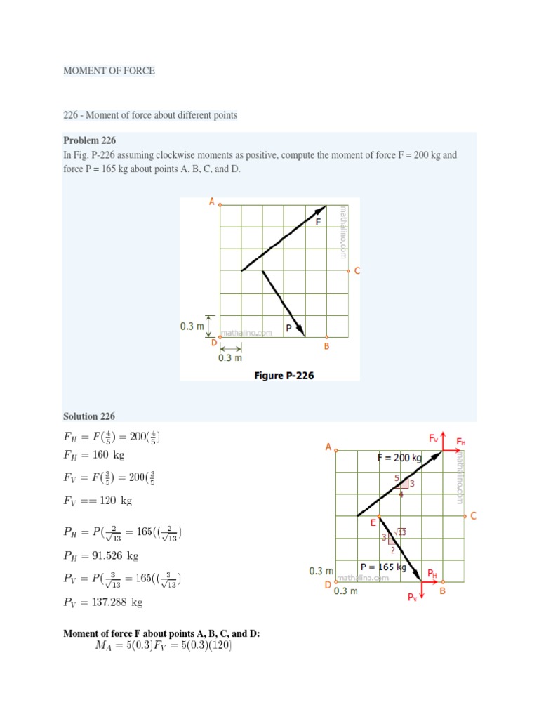 Moment of Force | PDF | Force | Torque