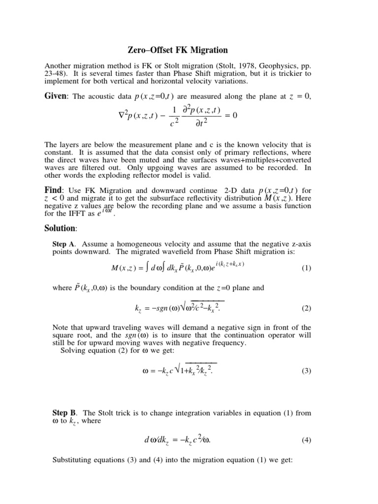 Zero Offset Migration | PDF