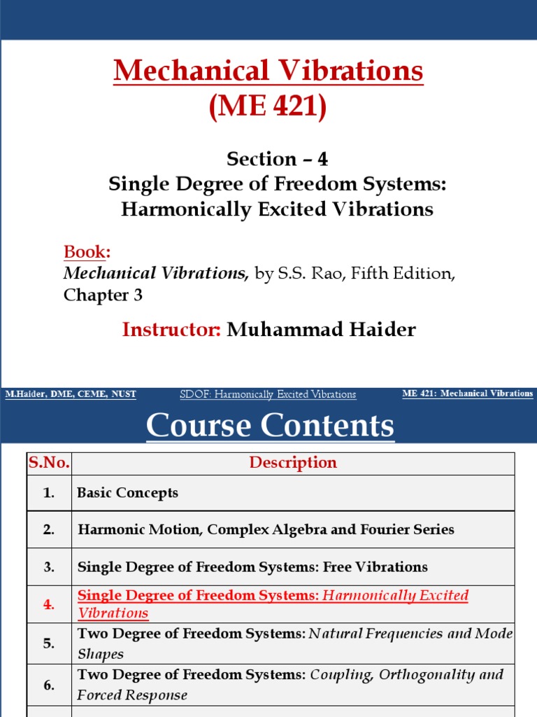 Mechanical Vibrations - Forced Vibrations | PDF | Dynamics (Mechanics) | Physical Quantities