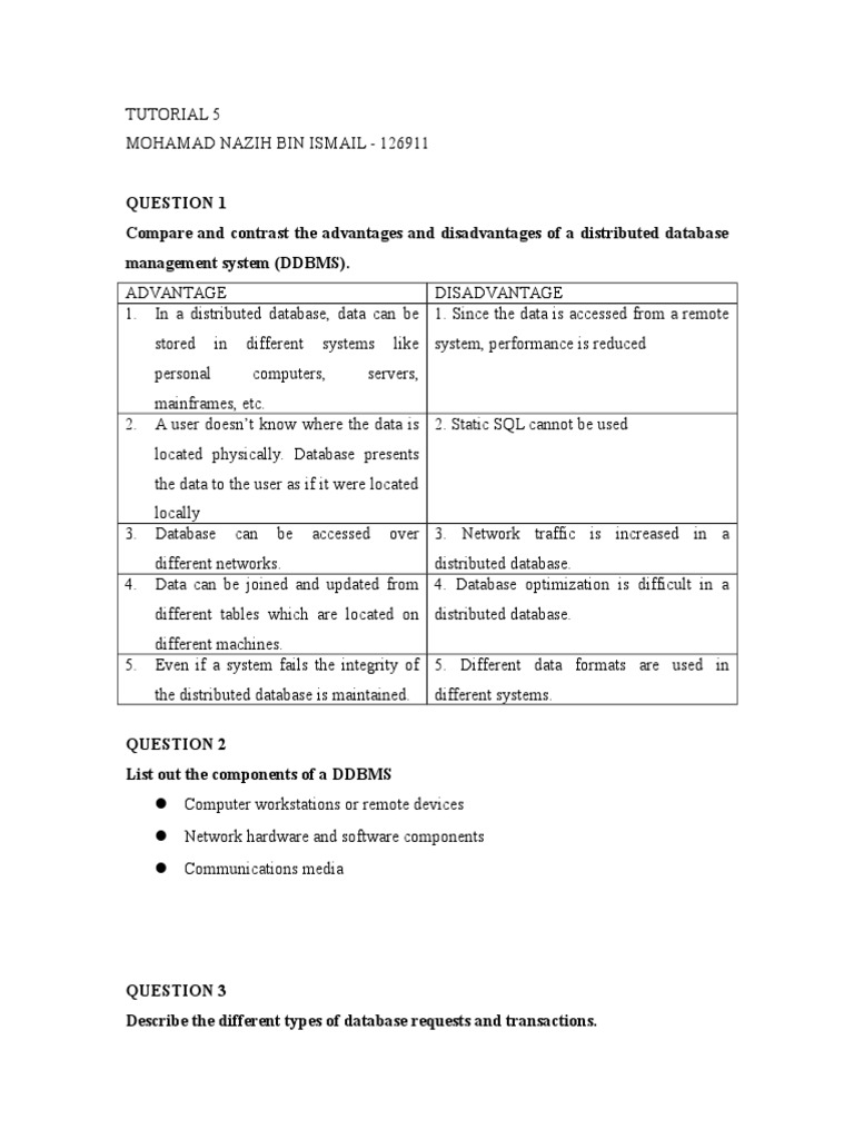 Tutorial 5 | PDF | Databases | Replication (Computing)