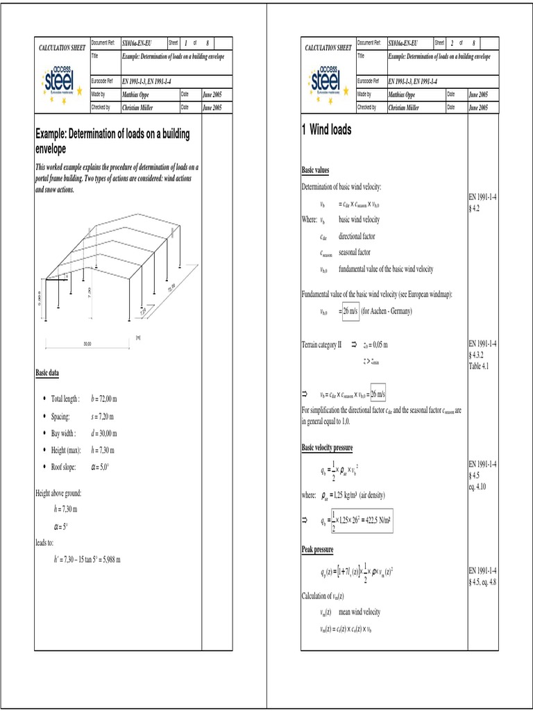 Wind Load Calculation Eurocode | PDF | Snow | Wound