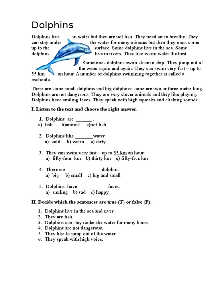 Facts About Dolphins: Behavior and Habitat | PDF | Language Arts ...
