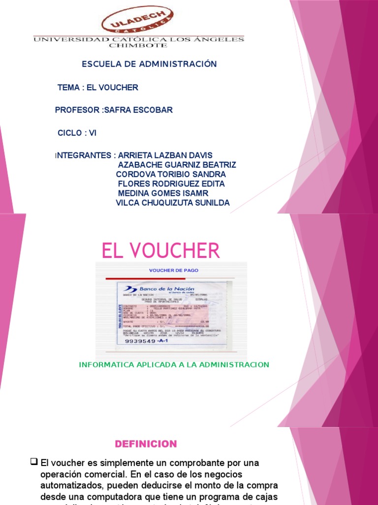 Definición y Uso del Voucher | PDF | Finanzas y dinero