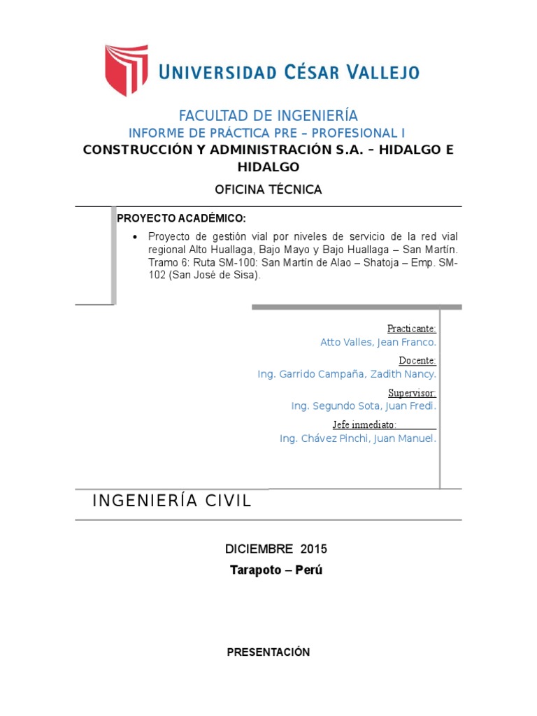 Informe Final de Práctica Pre-profesionales