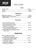 Mozambik Restaurant Menu & Prices | PDF | Curry | Steak