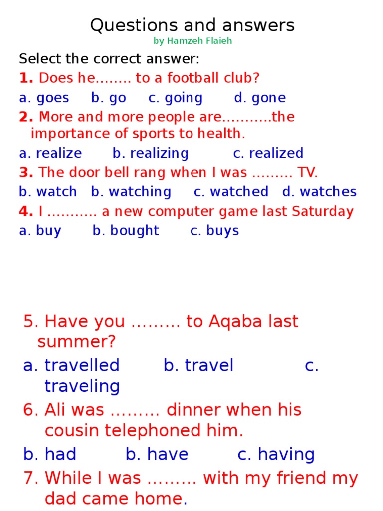 Grammar Questions and Answers | PDF