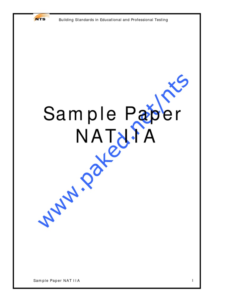 Sample Paper NAT IIA | PDF | Nation | Secondary School