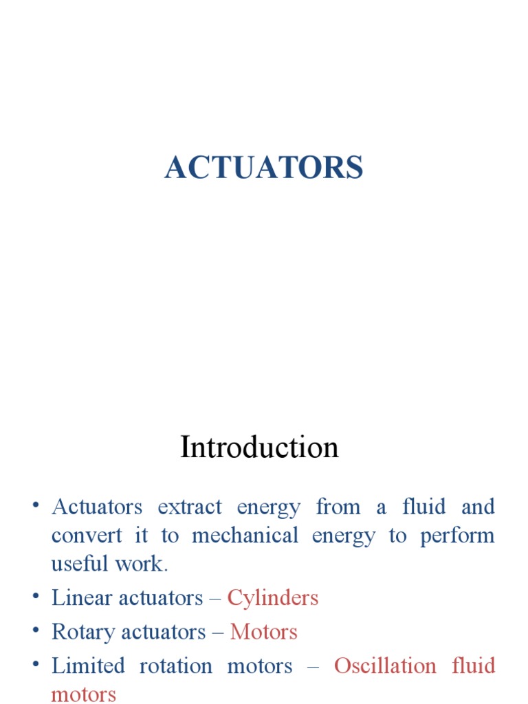 Actuators Introduction Pdf Actuator Machines