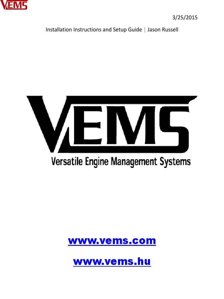 Vems Manual | PDF | Ignition System | Fuel Injection