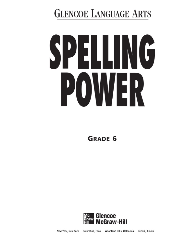 6th Grade Spelling Power Workbook | PDF | Spelling | Plural