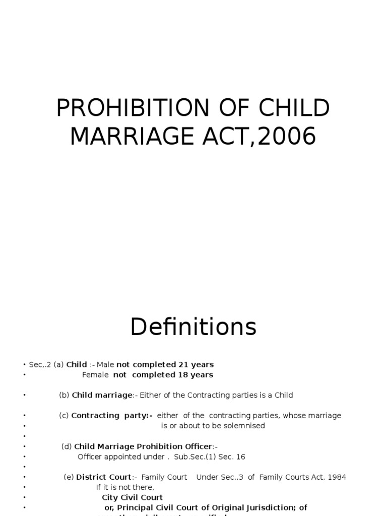 Child Marriage Act, 2006 | PDF | Child Custody | Marriage