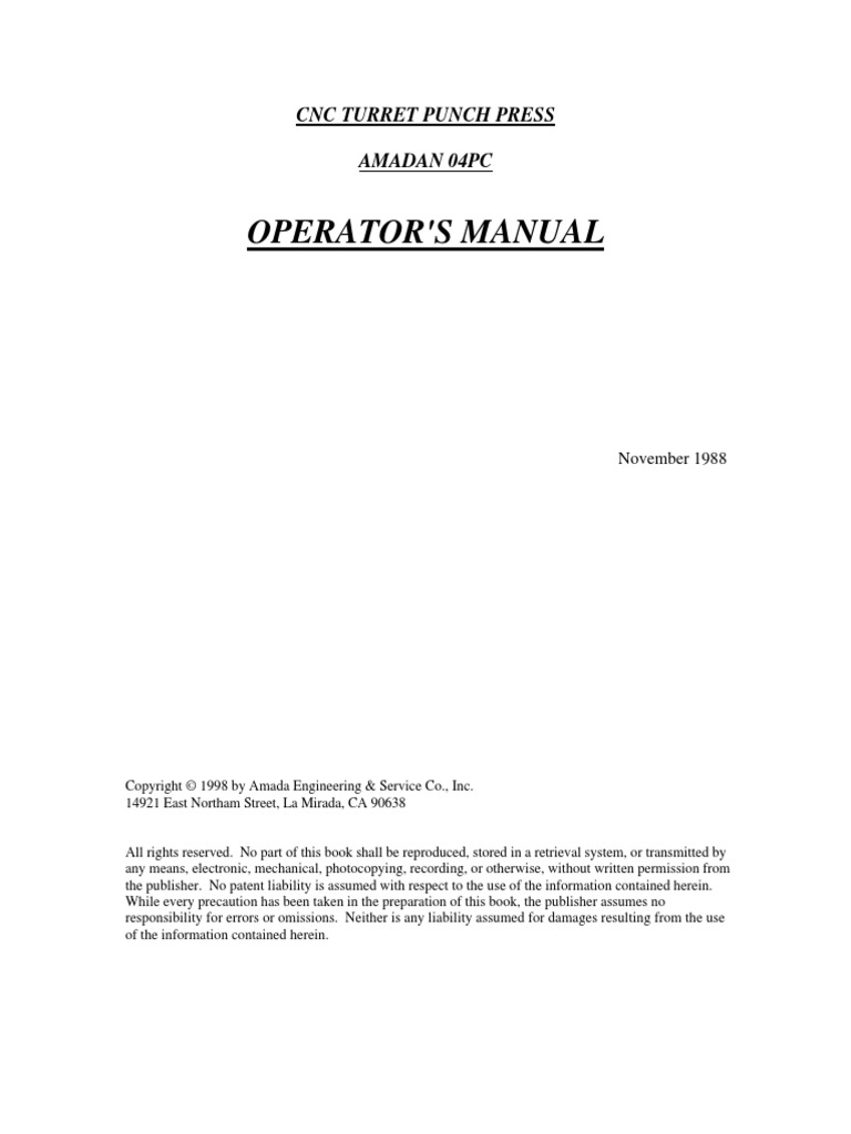 04pC Operations Manual PDF | PDF | Numerical Control | Switch