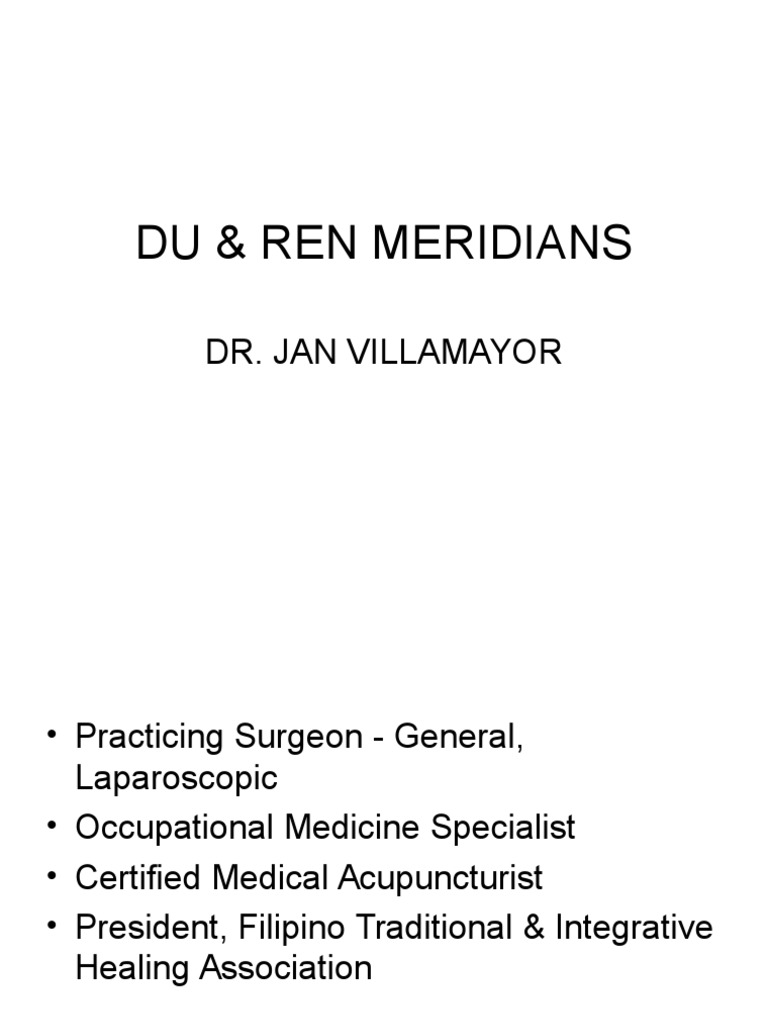 Du and Ren Meridians 2 | PDF | Thorax | Menstruation