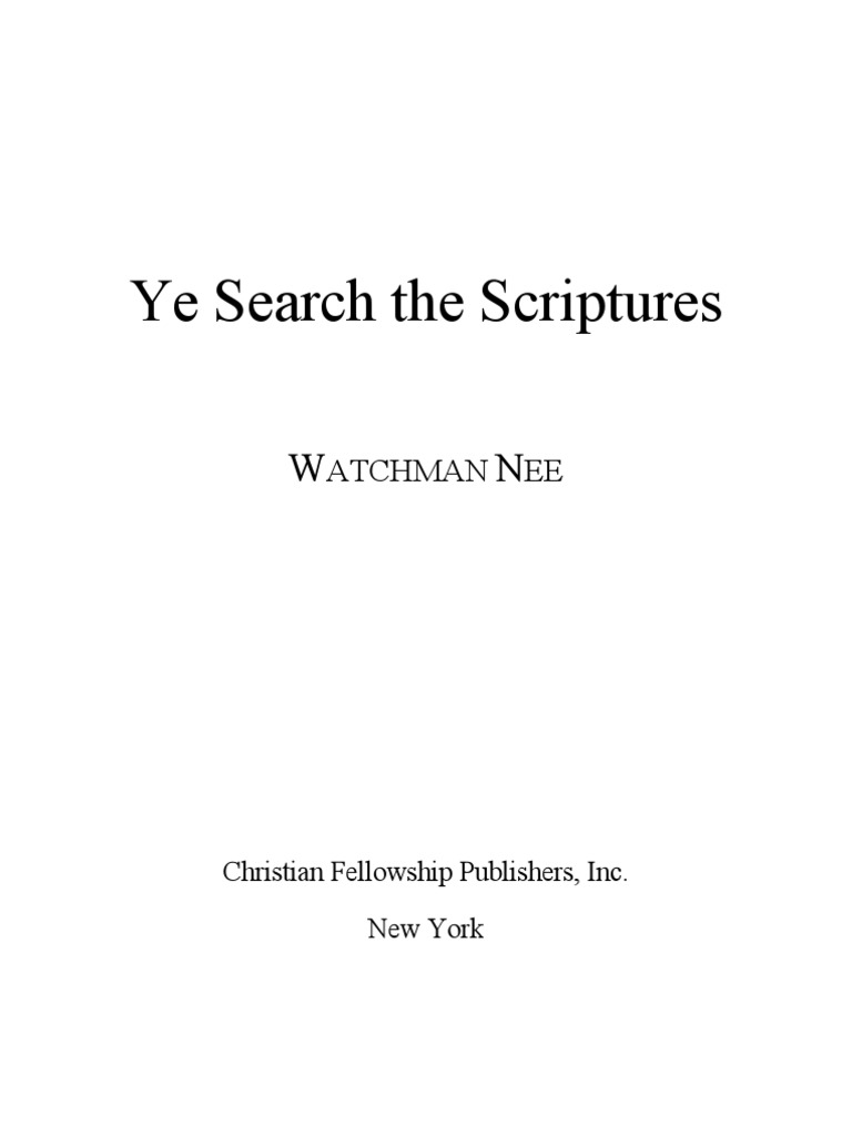 Ye Search The Scriptures | PDF | Revelation | Sin