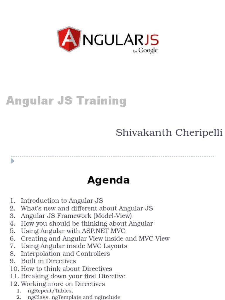 Angular JS Training: Shivakanth Cheripelli | PDF | Angular Js | Systems ...