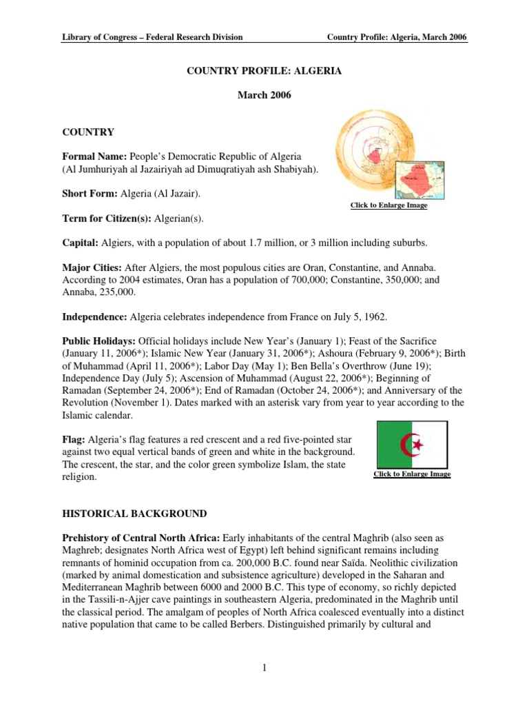 Algeria Library of Congress | PDF | Algeria | Berbers