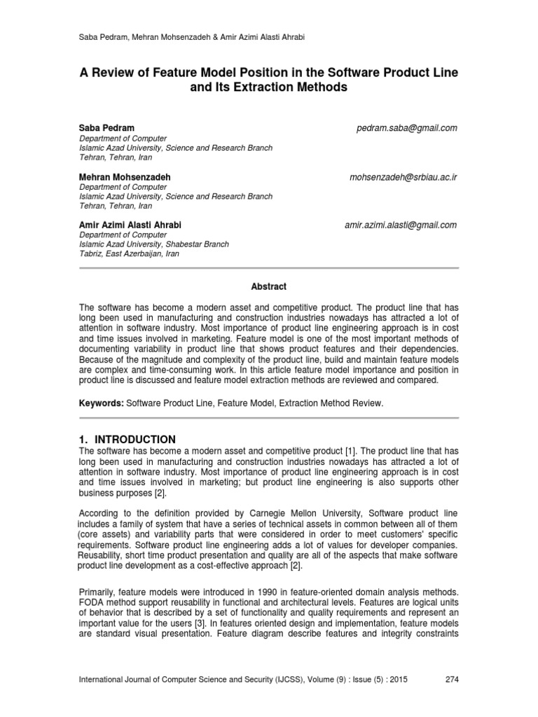 A Review of Feature Model Position in The Software Product Line and Its ...