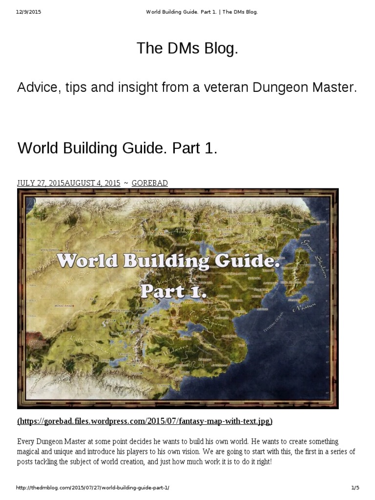 World Building Guide. Part 1 | PDF | Worldbuilding | Science