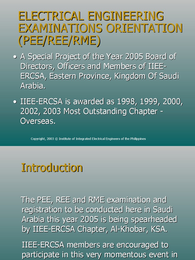 PEE REE RME Requirements | PDF | Engineering | Electrician