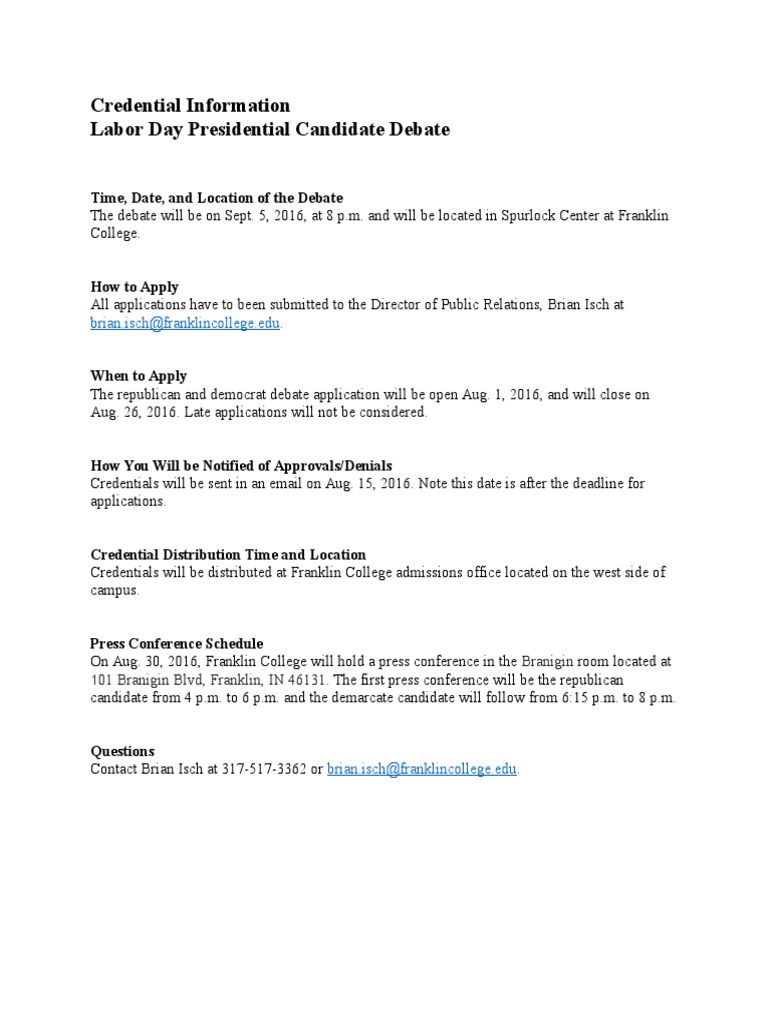 Credential Information | PDF | Politics