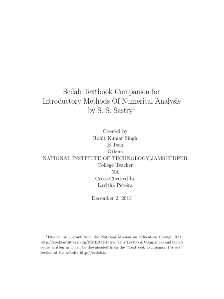 Introductory Methods of Numerical Analysis - S. S. Sastry | PDF ...