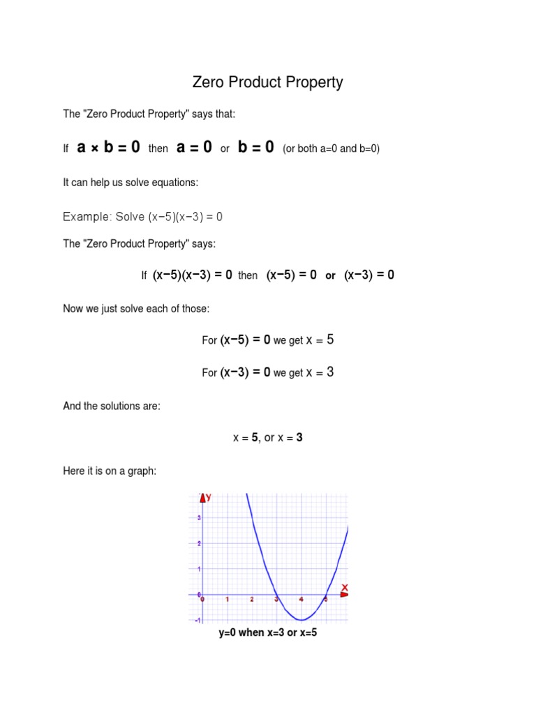 10 Zero Product Property | PDF