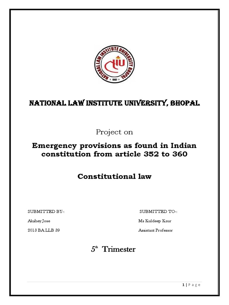 Article 352 To 360 | Download Free PDF | Sources Of Law | Political ...