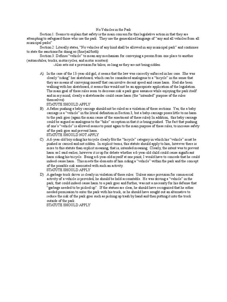 No Vehicles Allowed in Municipal Parks | PDF | Vehicles | Truck