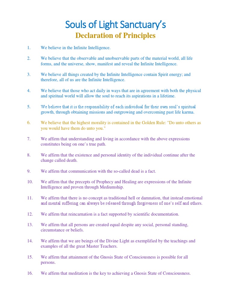 Spiritual Principles of Light | PDF | Reincarnation | Soul
