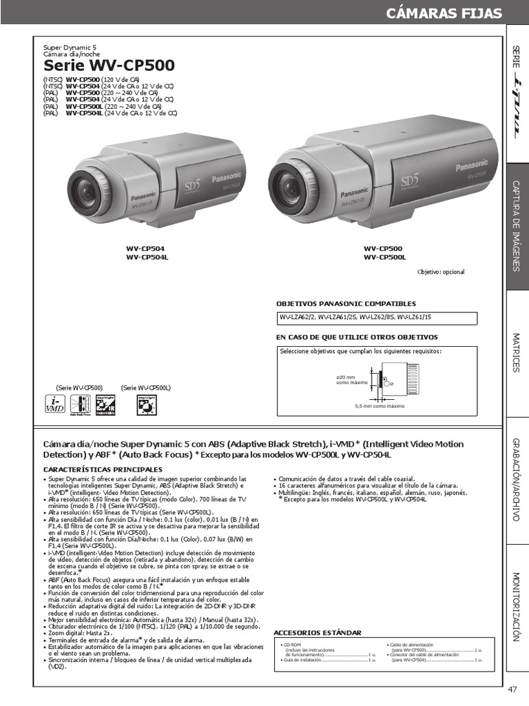 WV-CP500 CP504 Esp | PDF | Televisión | Vídeo