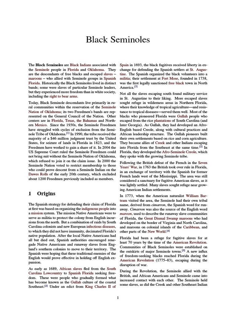Black Seminoles | PDF | Seminole | Muscogee