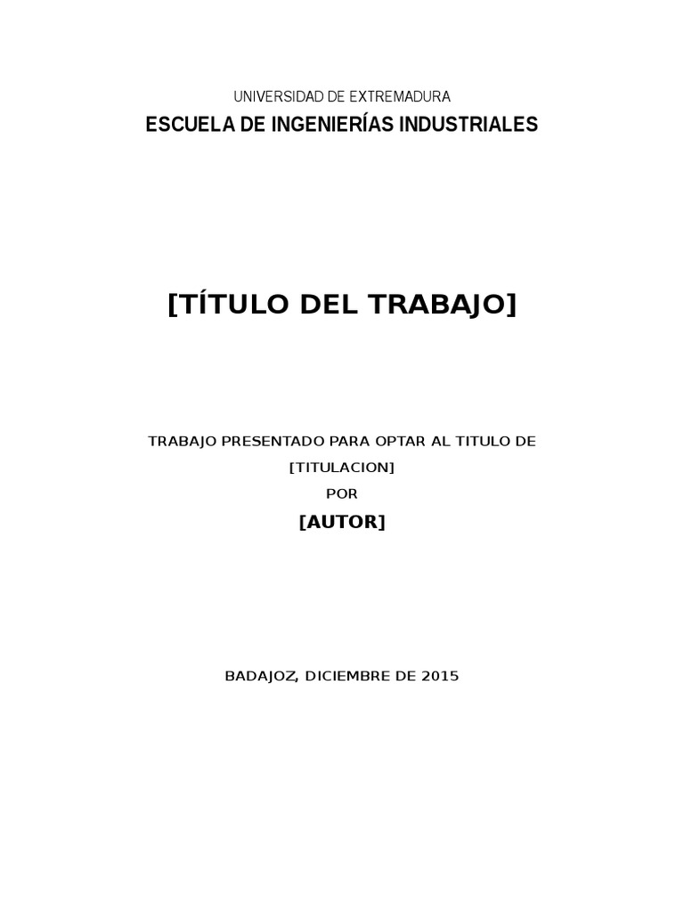Formato TFG en Word para la UEx | PDF | Formato de Documento Portable ...